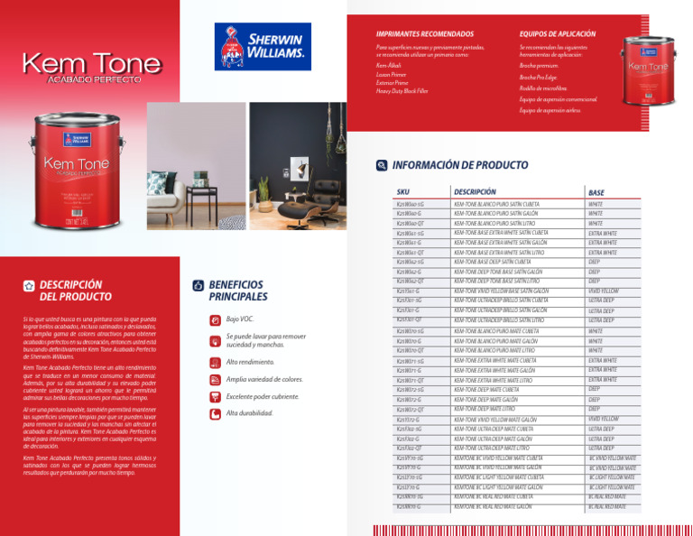 Kem Tone: Pintura Satinada Bajo VOC | PDF