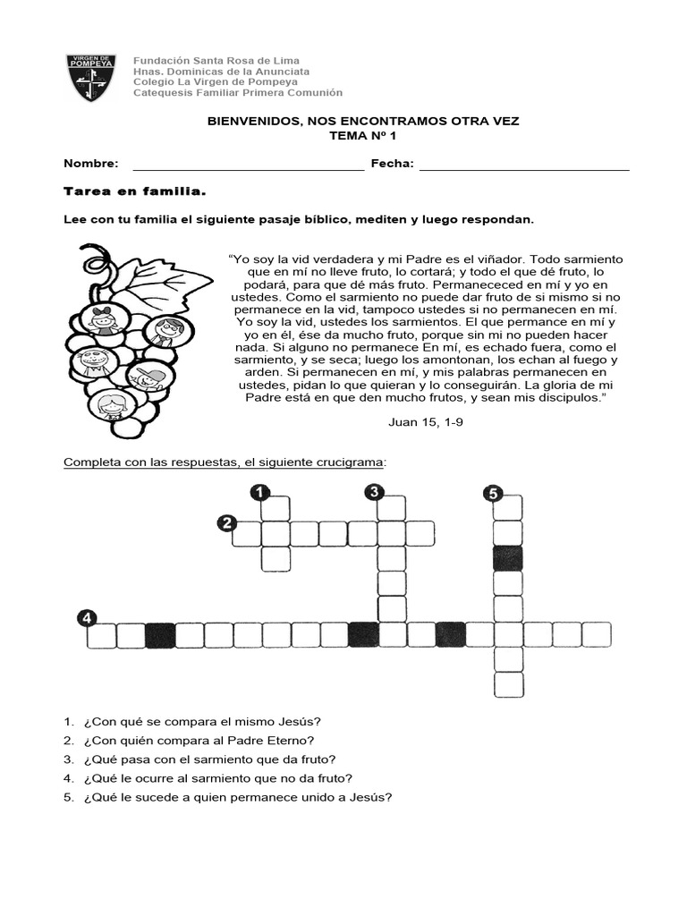 Catequesis Familiar: Primera Comunión | PDF