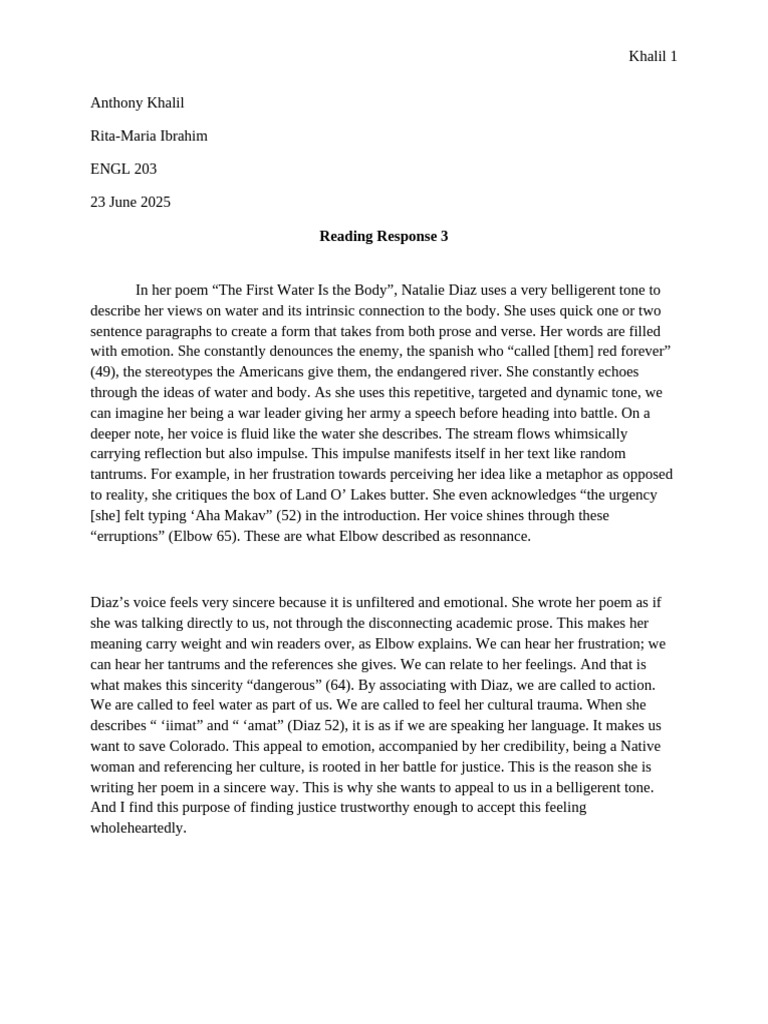 Reading Response 3 | PDF