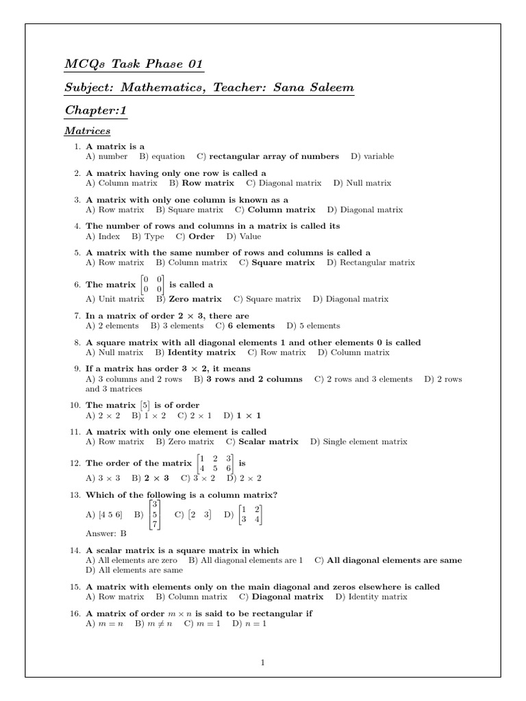 Class 9th Notes Phase 1 | PDF | Matrix (Mathematics) | Triangle