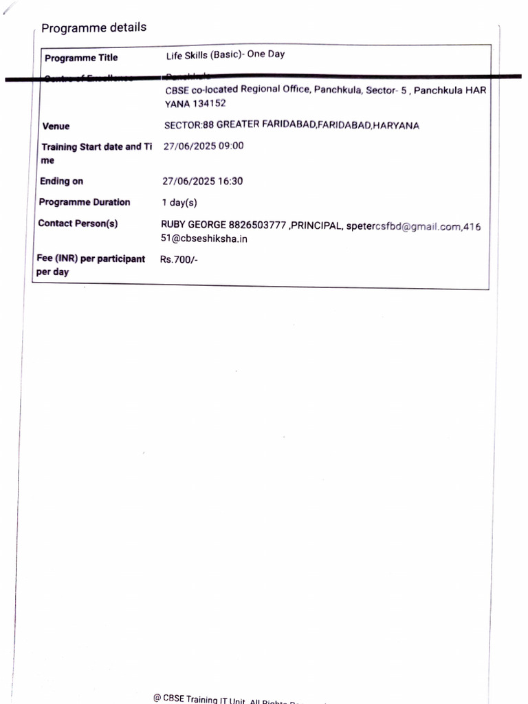 Participants List (27!06!2025) Life Skills (Basic) | PDF