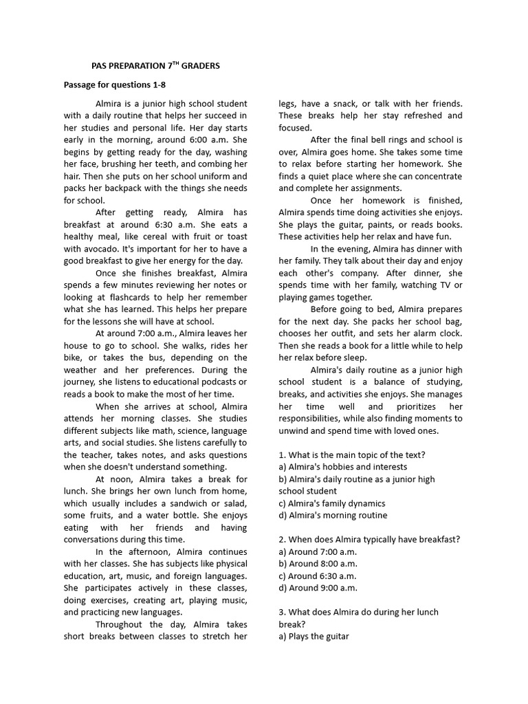 PAS PREPARATION 7TH GRADERS.docx | PDF | Tomato Sauce | Pasta