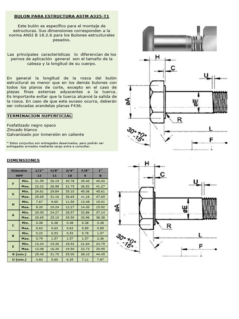 Astm A325 | PDF | Tornillo | Rieles