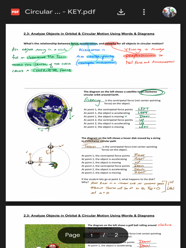 Circular Motion Practice - KEY - PDF - Google Drive | PDF