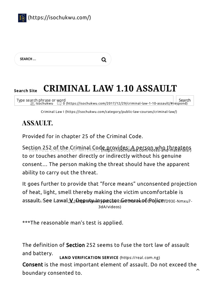 Understanding Criminal Assault Law | PDF | Assault | Battery (Crime)