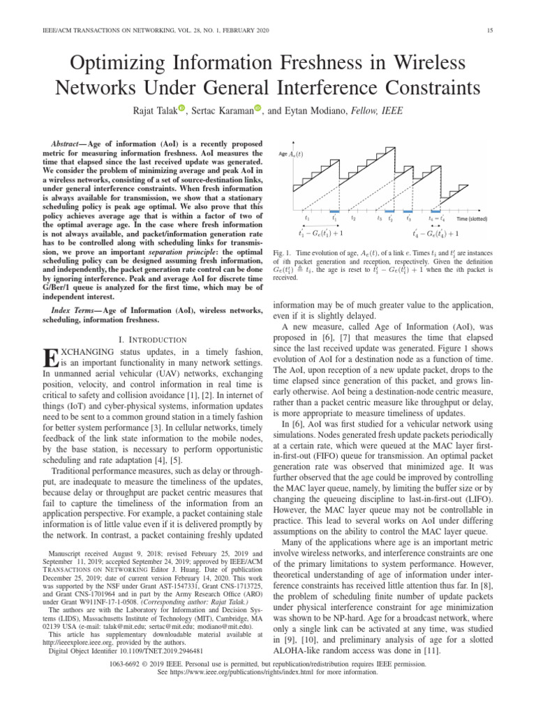 Optimizing Information Freshness in Wireless Networks Under General ...