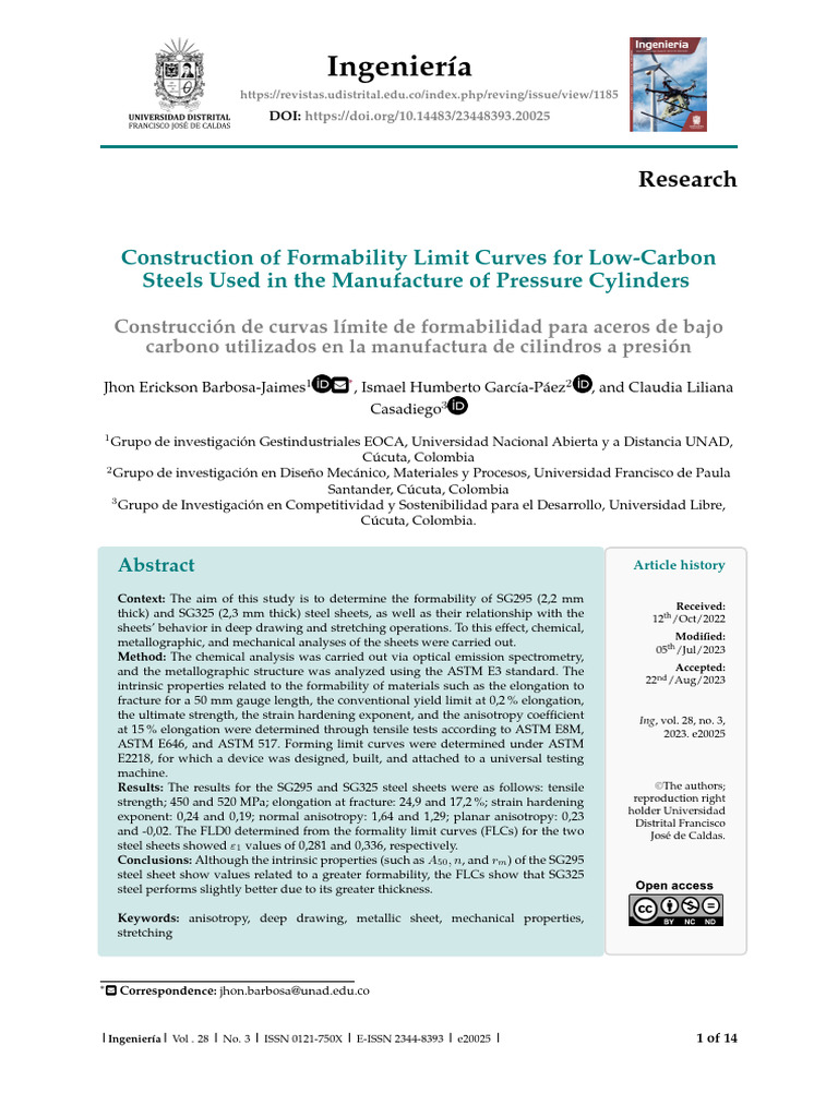 SG265 - Construction of Formability Limit Curves For Low-C | PDF ...
