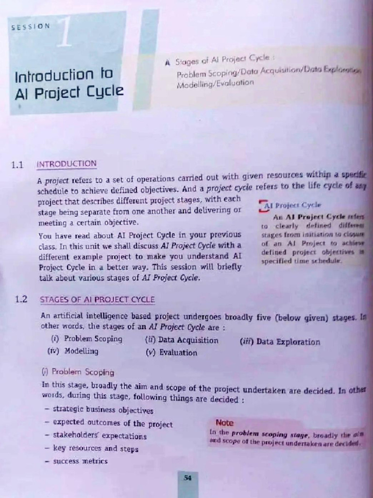 Ai Project Cycle Class 10 Pdf