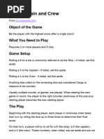 Ship Captain Crew Dice Game Rules | PDF | Dice | Gaming