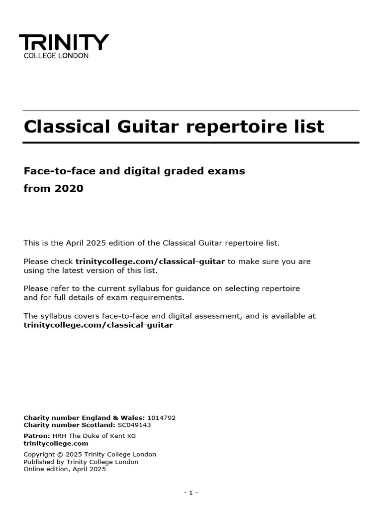 Classical Guitar Repertoire April2025 | PDF | Celtic Musical ...