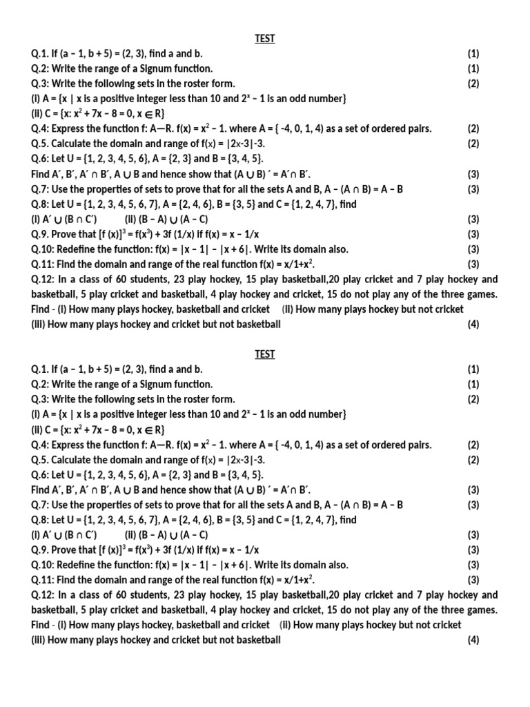 Sets and Relation & Functions | PDF | Function (Mathematics) | Mathematics