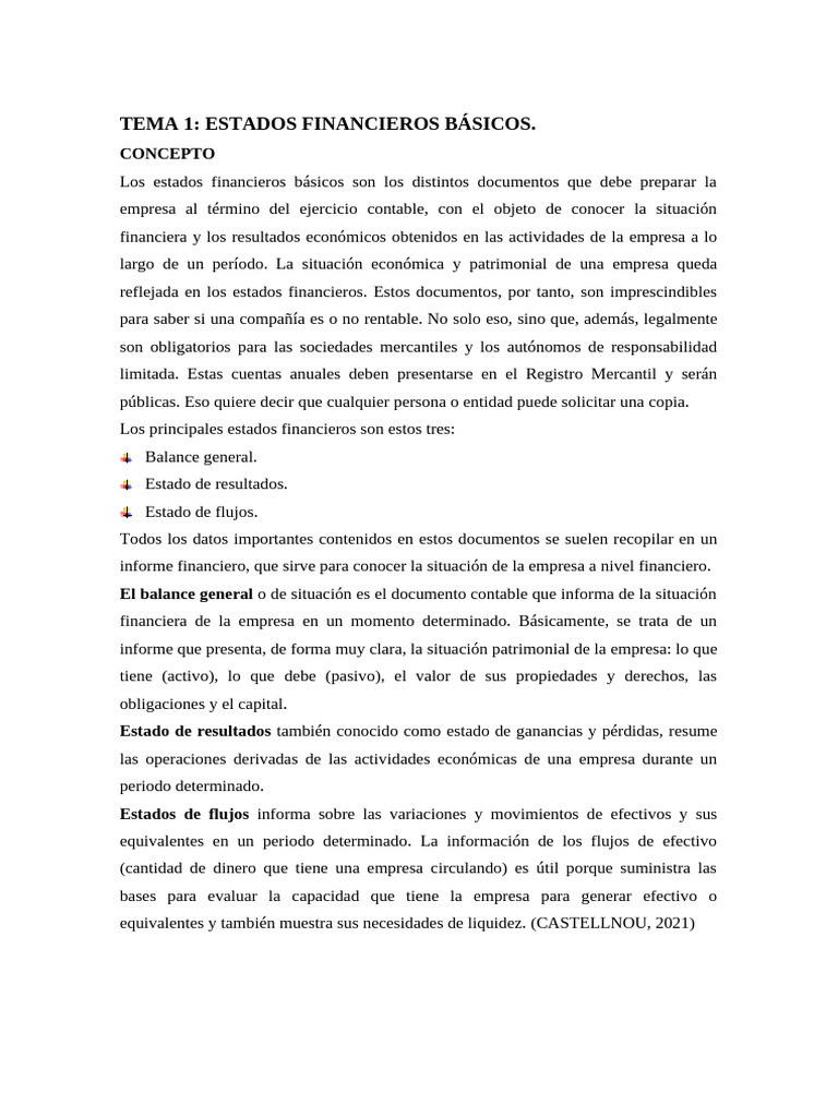 Estados Financieros Básicos: Guía Esencial | PDF | Contabilidad ...
