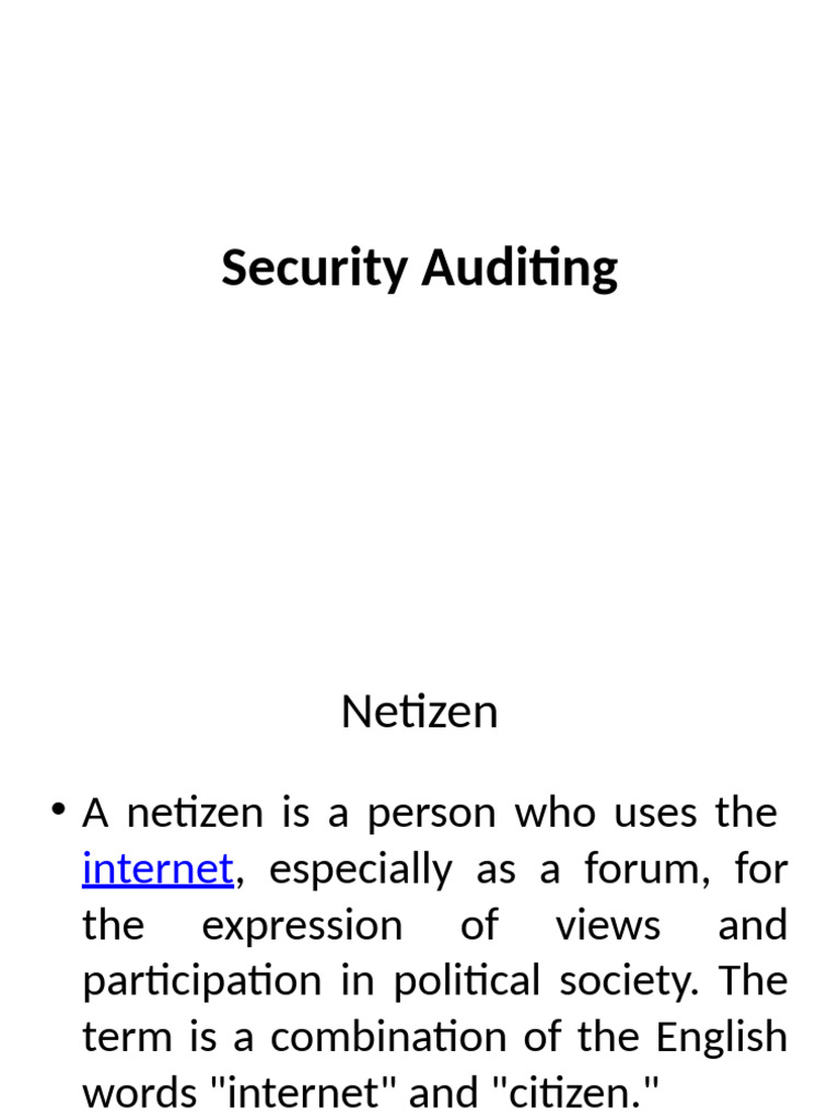 Unit 1 Security Auditing | PDF | Security | Computer Security