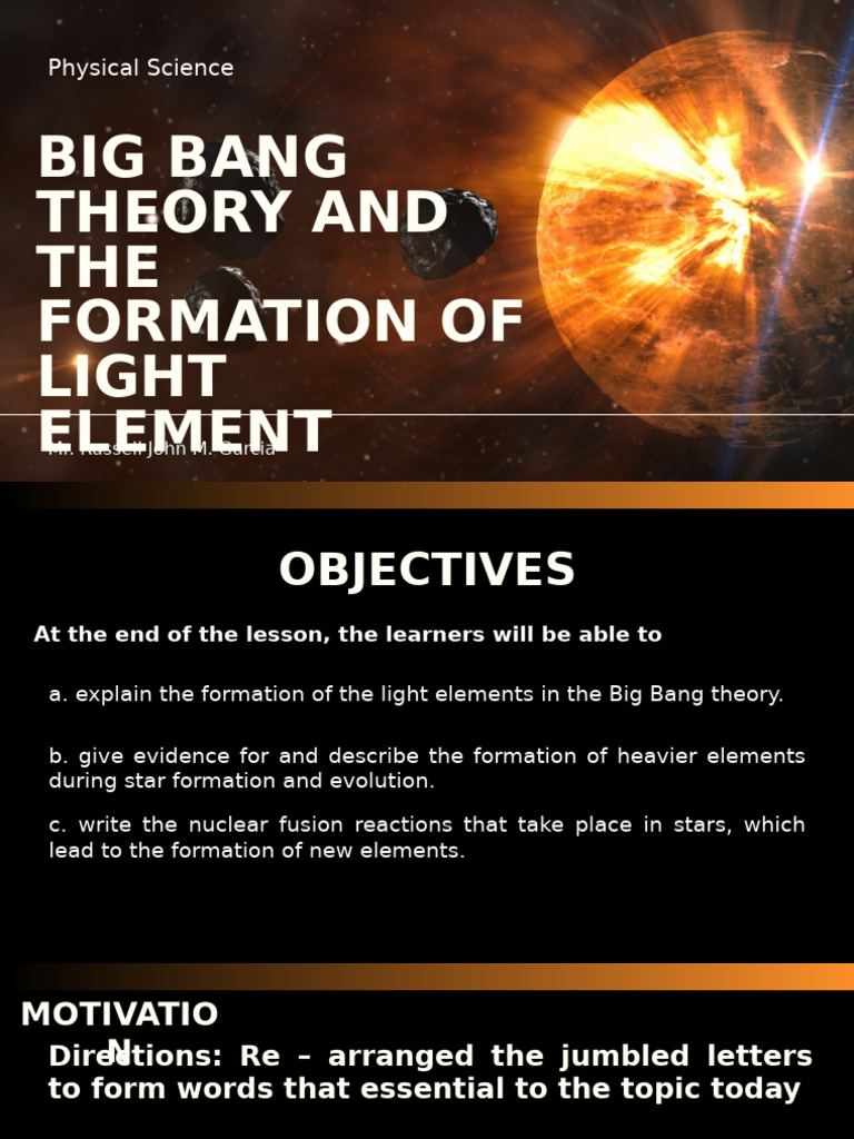 Big Bang Theory: Formation of Light Elements | PDF | Atoms | Proton