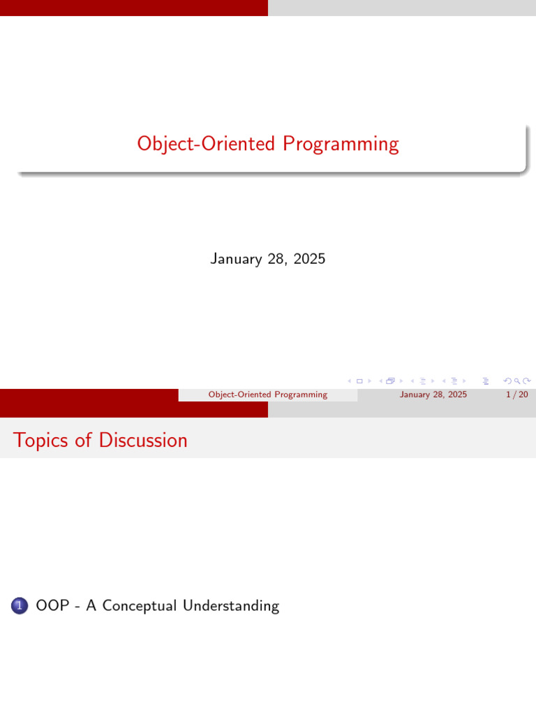 1 OOP Conceptual Understanding | PDF | Object Oriented Programming | Class (Computer Programming)
