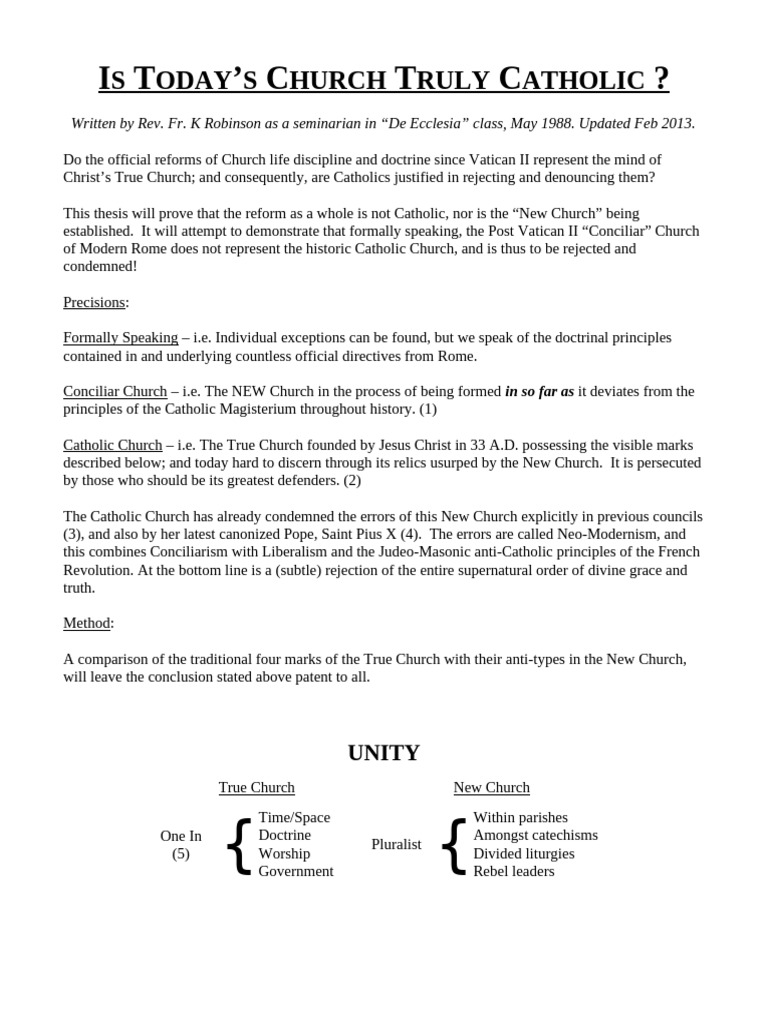Is Todays Church Catholic | PDF | Catholic Church | Pope