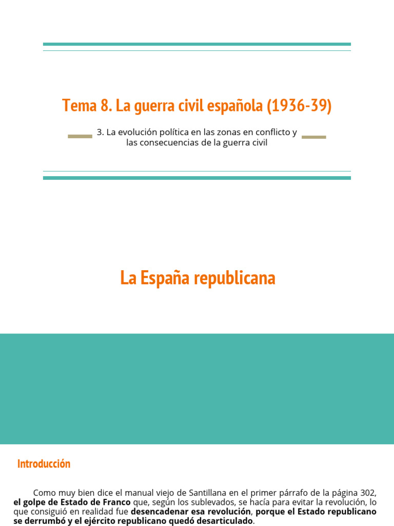 3º PowerPoint Tema 8 La Guerra Civil Española (1936-1939) | PDF | Francisco franco | guerra ...