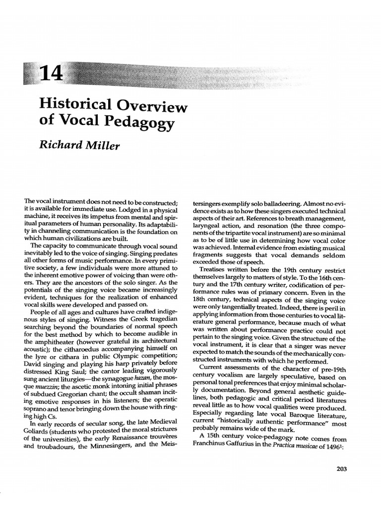 Miller Historical Overview of Voice Ped | PDF