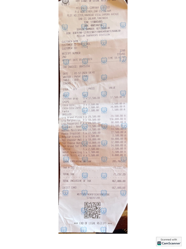 2024december Receipts | PDF
