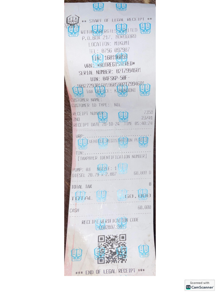 Receipts October 2024 | PDF