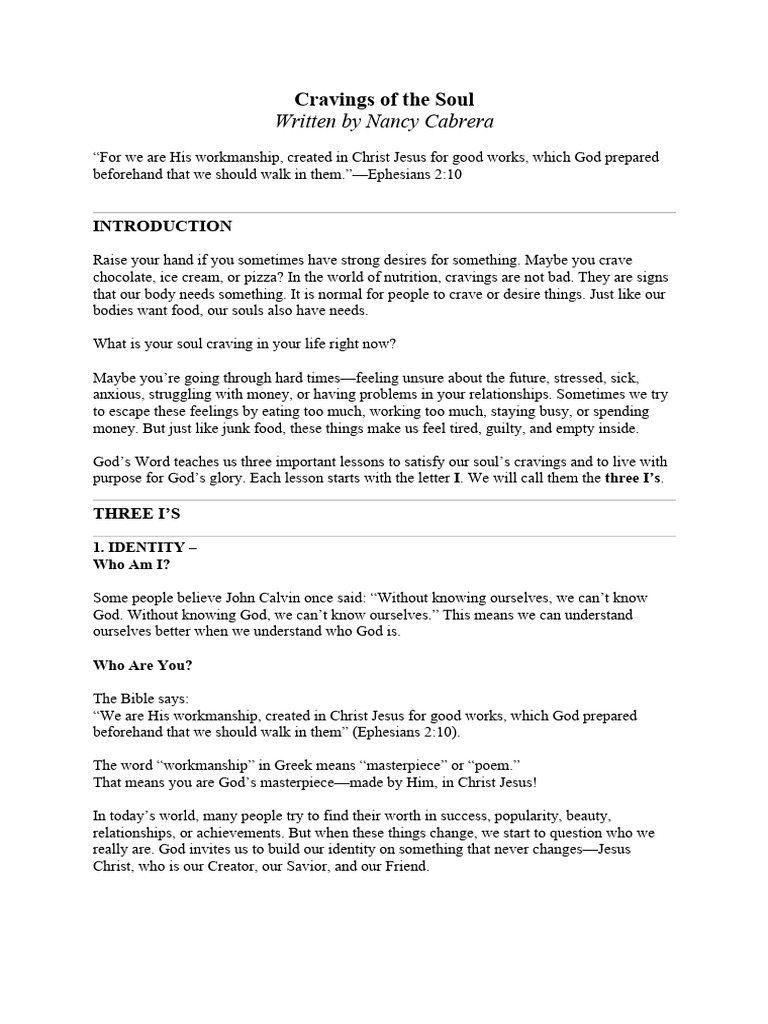 Satisfying the Cravings of the Soul | PDF | Jesus | Glory (Religion)