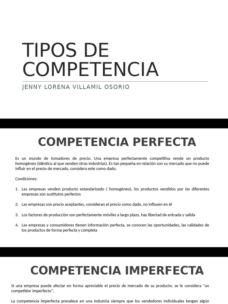Tipos de Competencia en Economía | PDF | Oligopolio | Monopolio