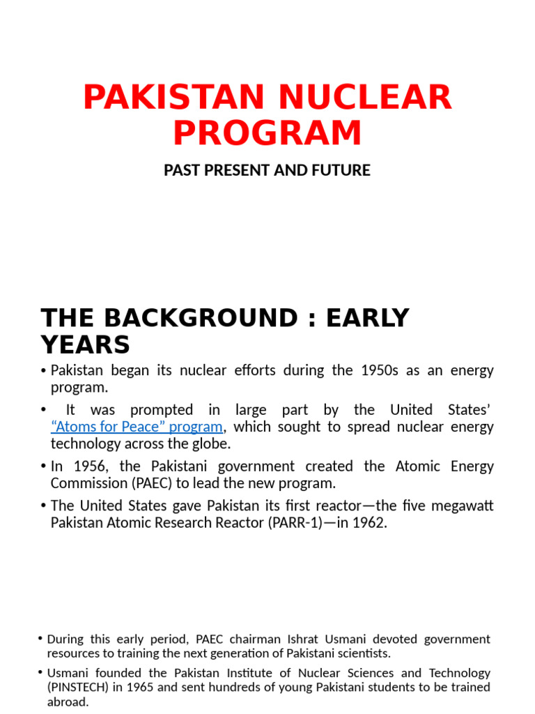 Pakistan Nuclear Program | PDF | Energy Technology | Nuclear Weapons