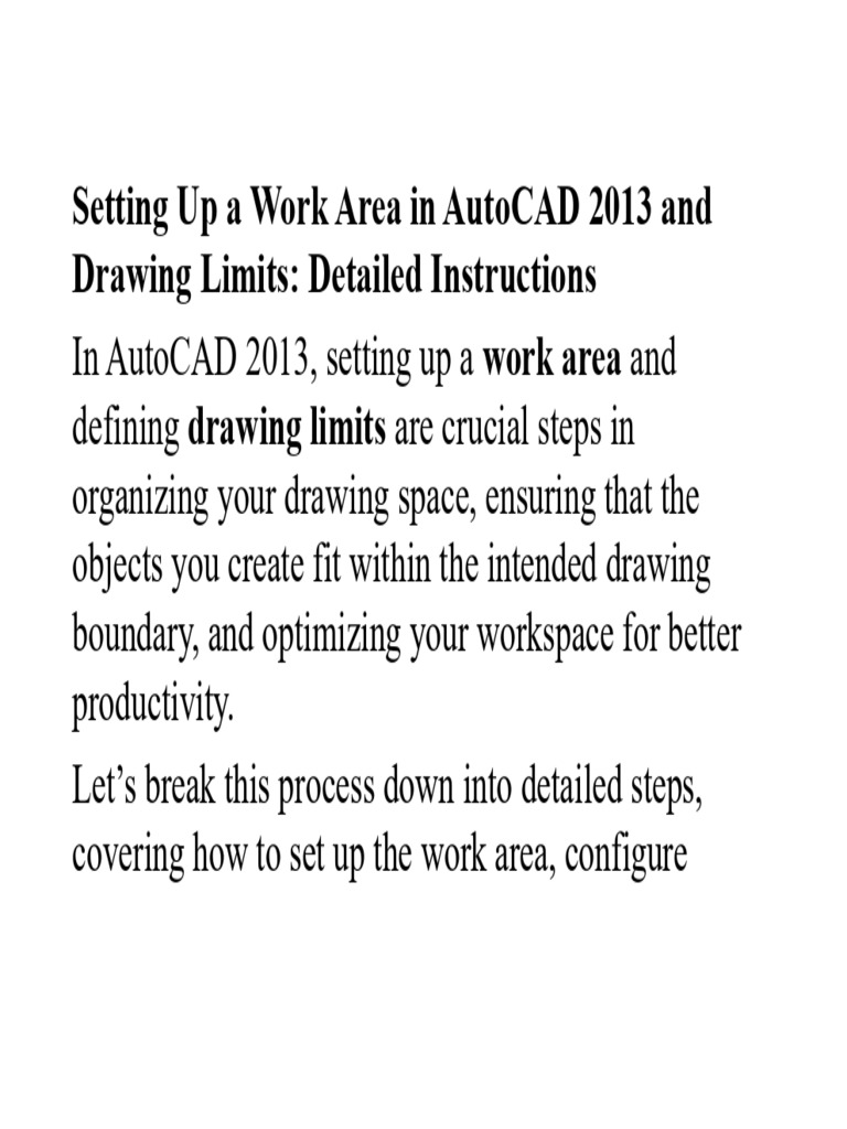 Setting Up A Work Area in AutoCAD 2013 and Drawing Limits | PDF | Command Line Interface | Auto Cad