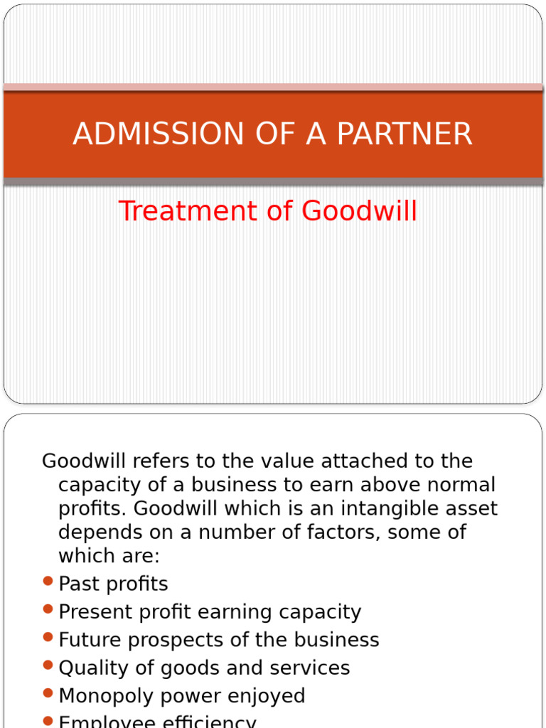 Admission of A Partner | PDF | Goodwill (Accounting) | Balance Sheet