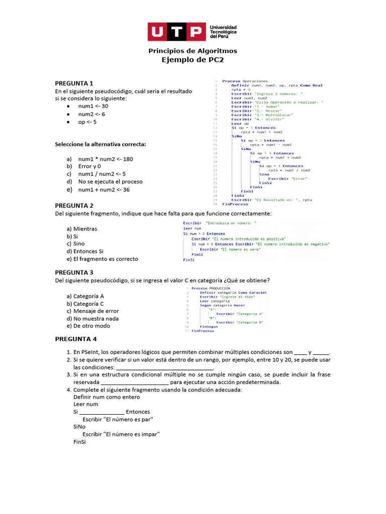 Ejercicios PC2 - 2025 | PDF | Programación de computadoras | Algoritmos y Estructuras de Datos