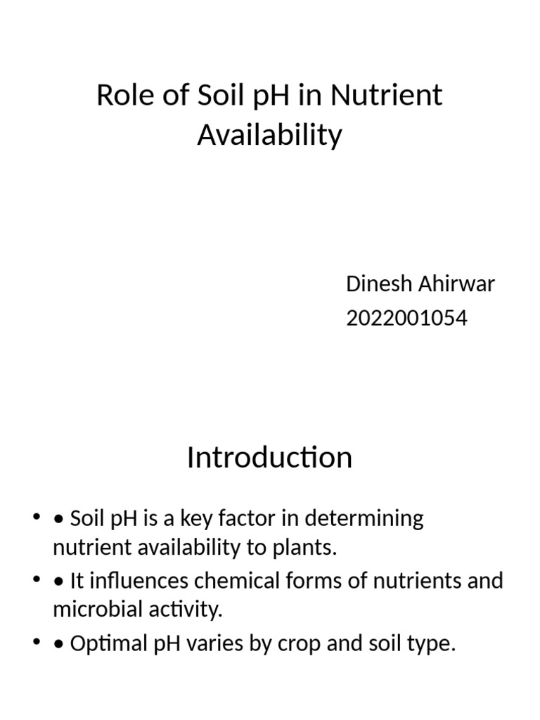 Role of Soil PH in Nutrient Availability | PDF