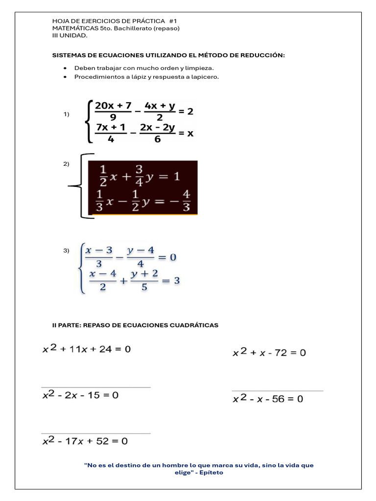 Ejercicio N 1 III Unidad. 5to 2025 (Repaso) | PDF