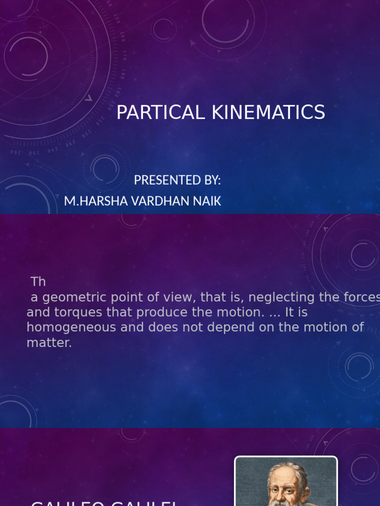 Partical Kinematics: Presented By: M.Harsha Vardhan Naik | PDF