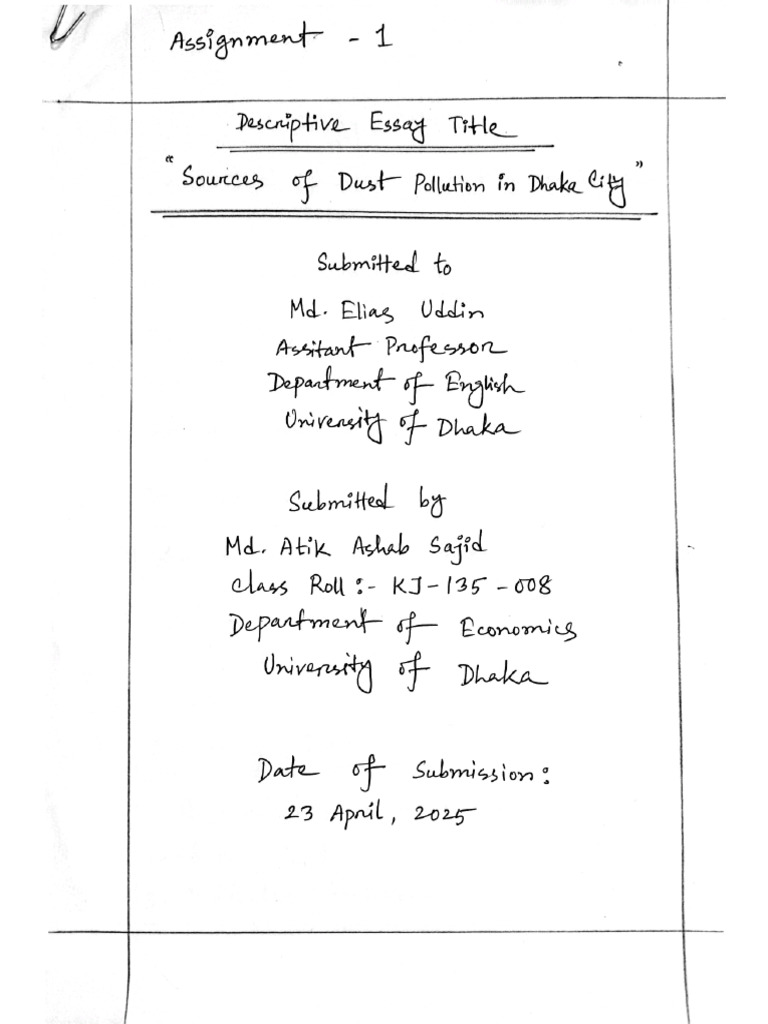 Descriptive Essay Assignment | PDF