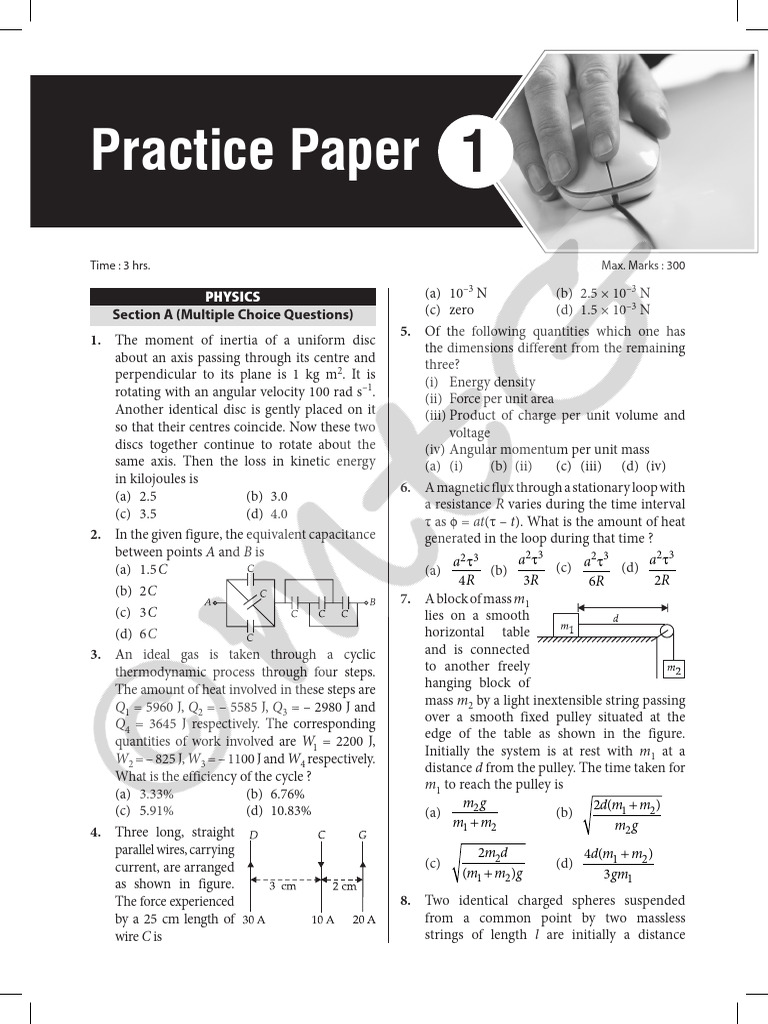 Jee Main Sample Paper-1 | PDF | Physics | Physical Quantities