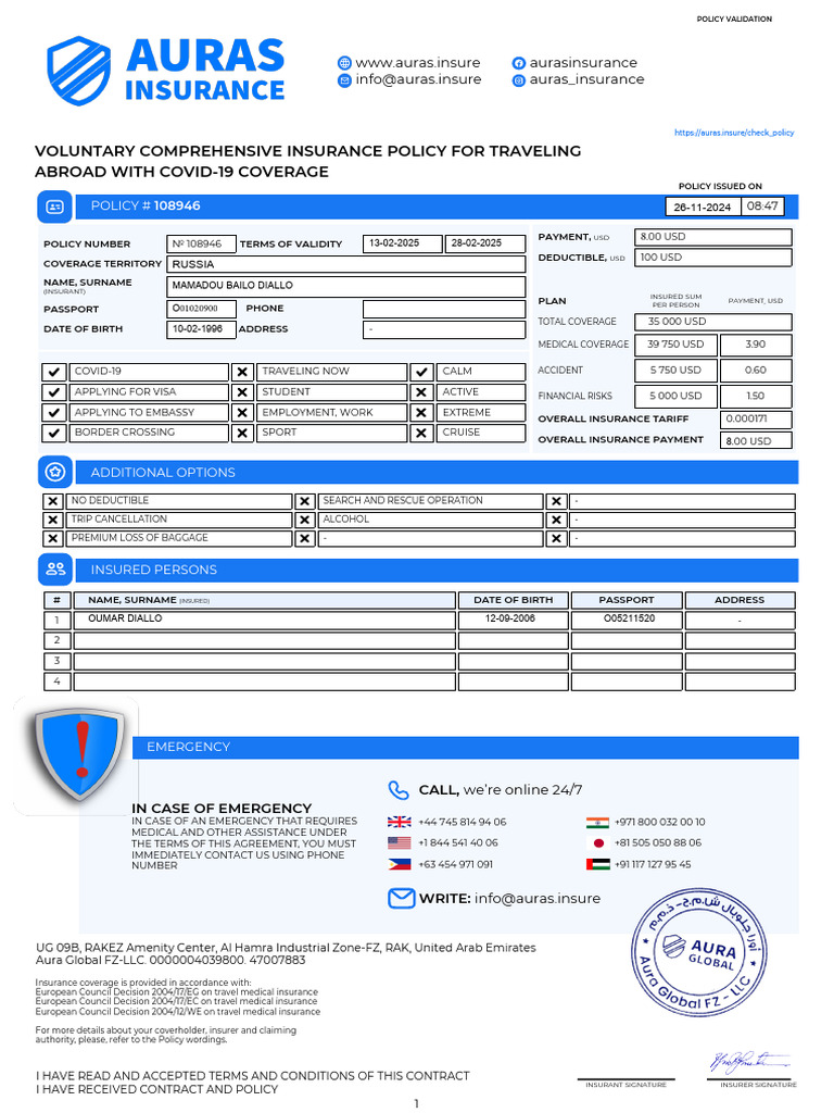 COVID-19 Travel Insurance Policy Details | PDF | Insurance | Financial ...