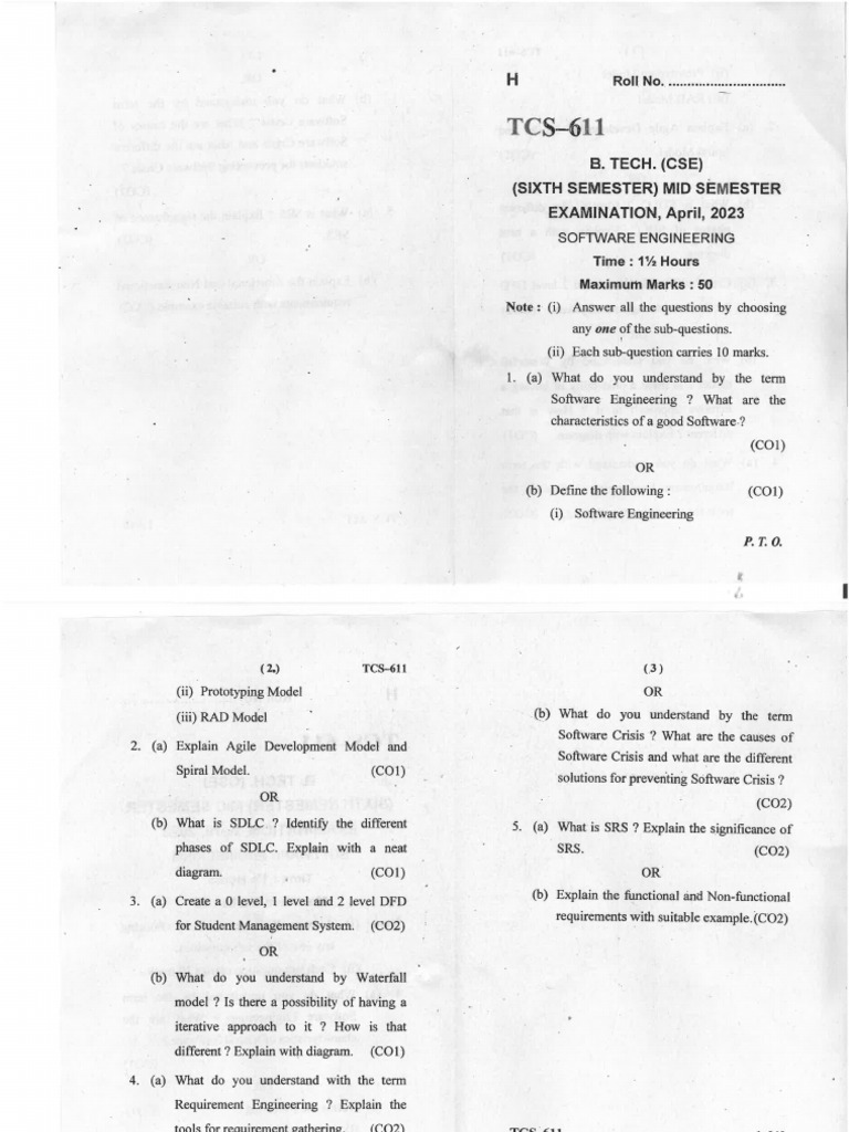 tcs611 Midsem 2023 | PDF