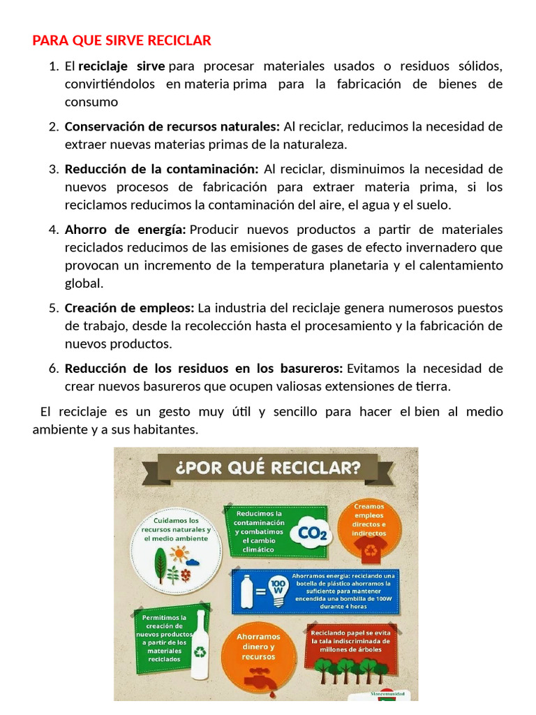Para Que Sirve Reciclar | PDF