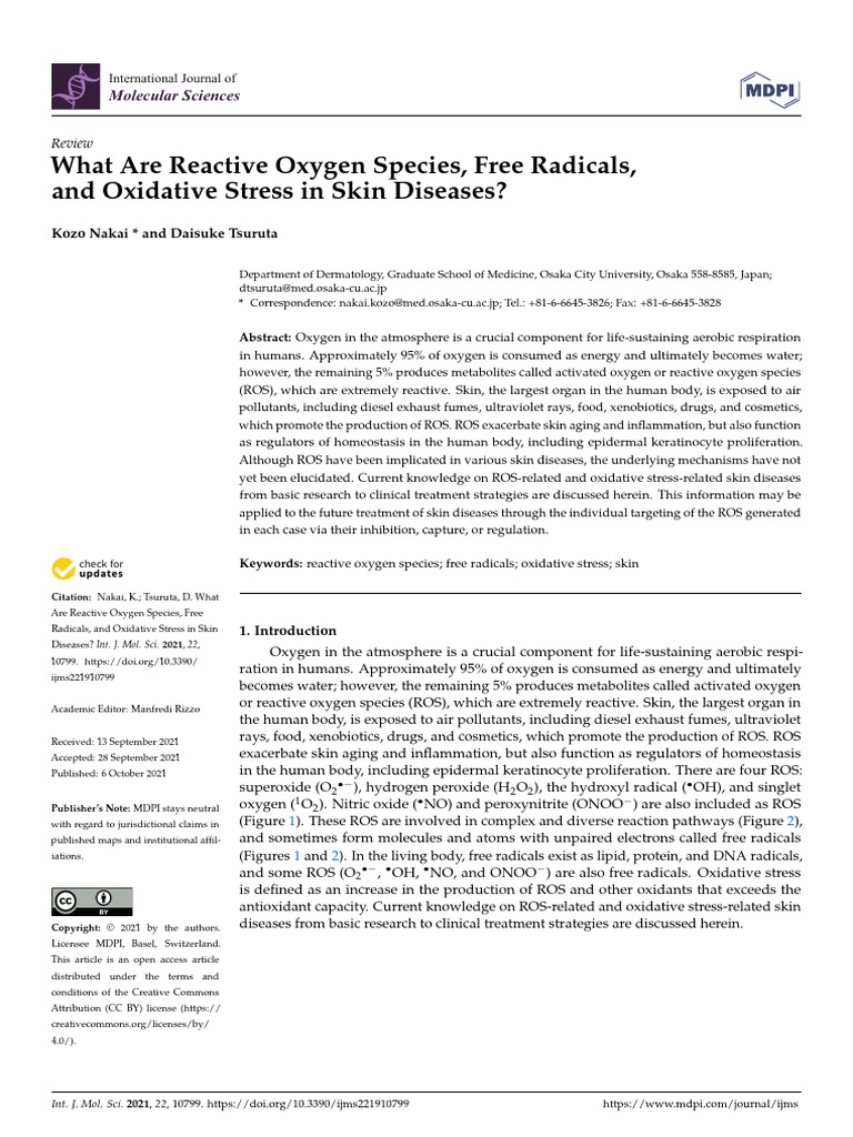 What Are Reactive Oxygen Species Free Radicals and | PDF | Reactive Oxygen Species | Superoxide ...