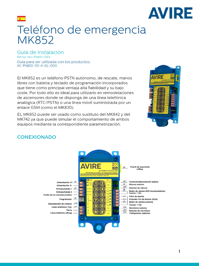 MK 852 | PDF | Altoparlante | Conector eléctrico
