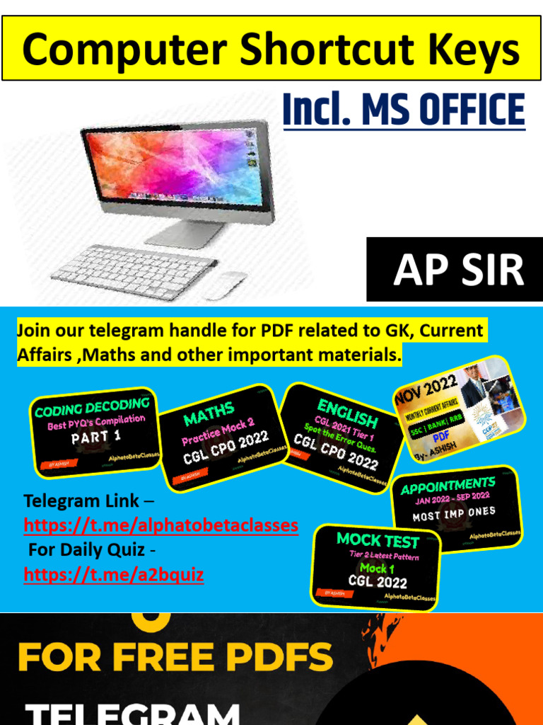 MS Office Imp Shortcut Keys | PDF | Control Key | Paragraph