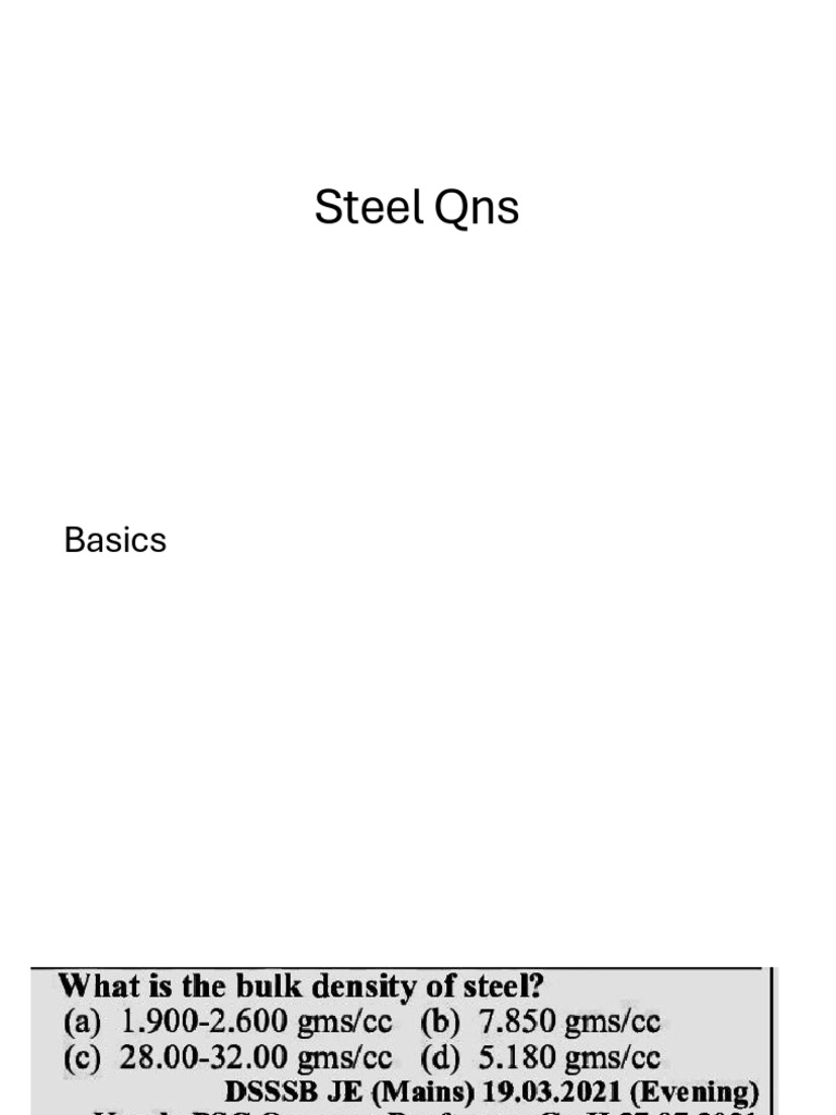 Steel Qns | PDF