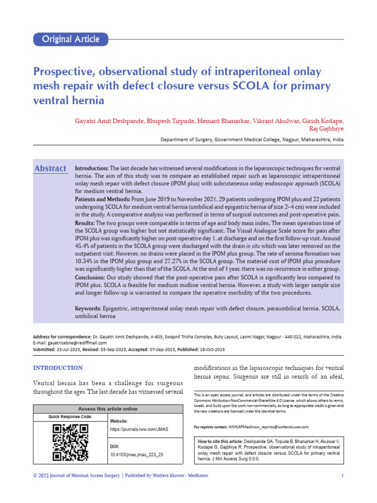Prospective, Observational Study Of.16 | PDF | Medical Specialties ...