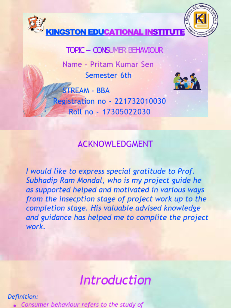 Pritam Kumar Sen PDF | PDF | Consumer Behaviour | Behavior