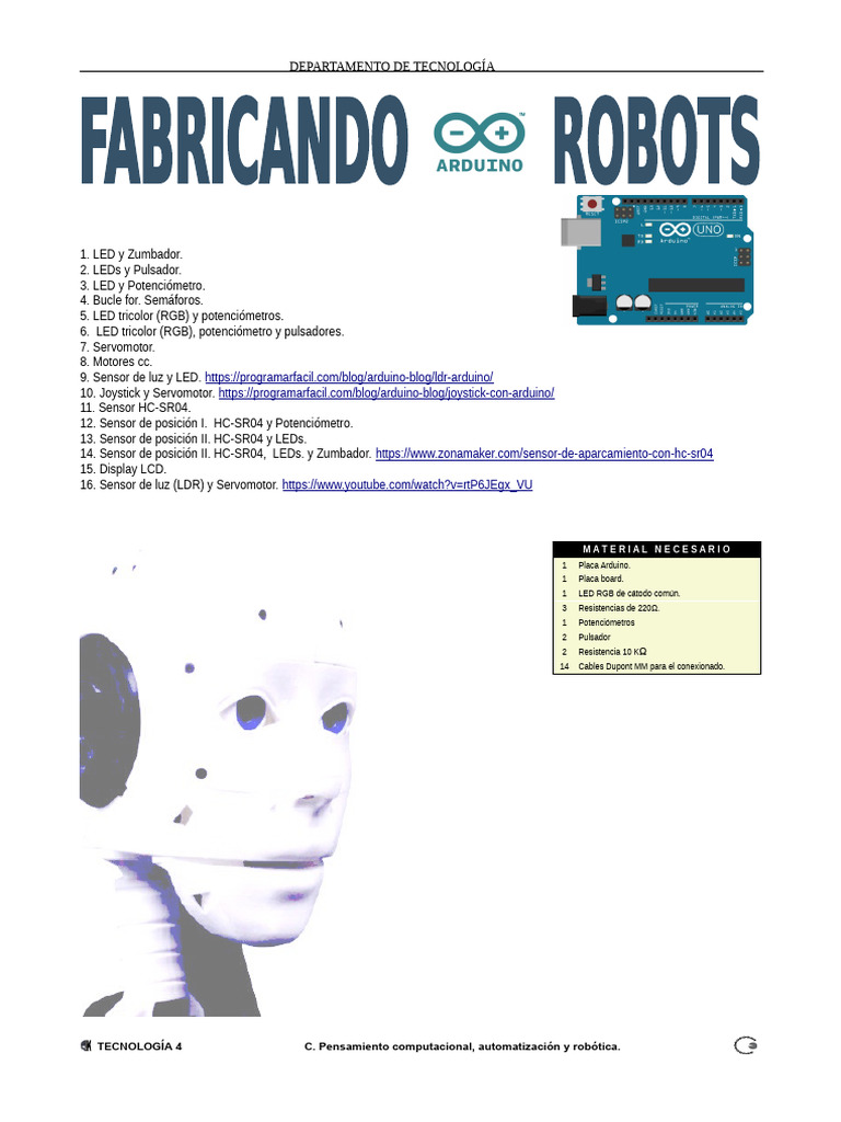 Practicas Arduino 4 | PDF | Transistor | Resistencia Eléctrica y Conductancia