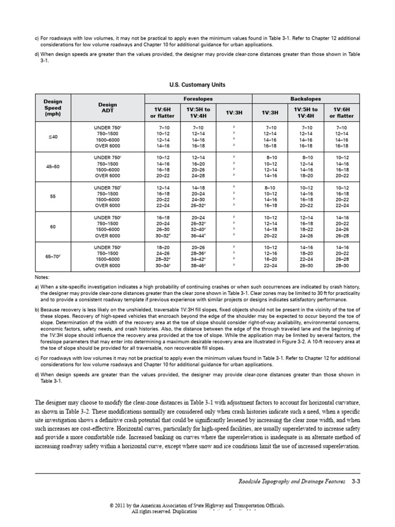 AASHTO Roadside Design Guide - PG 41 | PDF | Lane | Land Transport