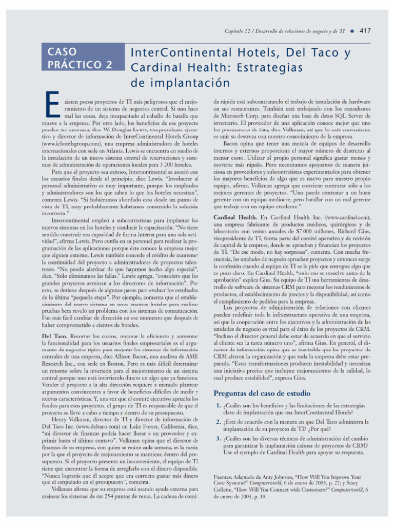 Capitulo 12 - Session II - Caso 2 - InterContinental Hotels, Del Taco y ...
