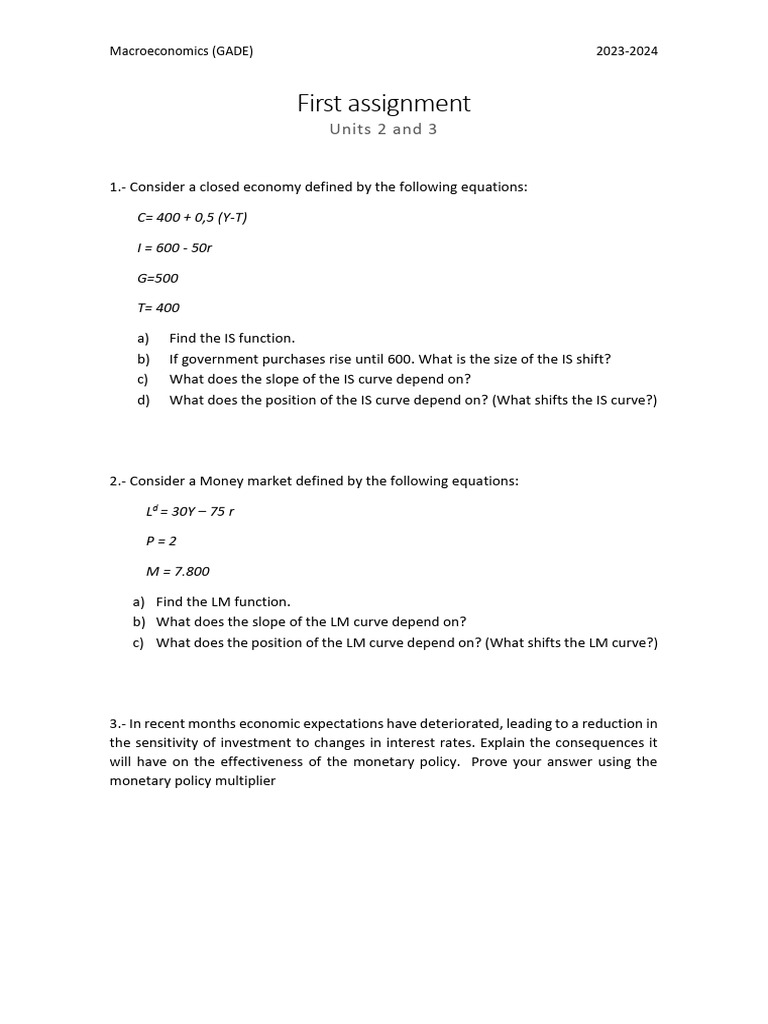 1 First Assignment | PDF