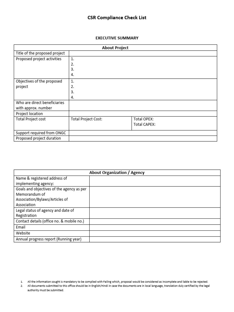 Ongc CSR Checklist 2024 | PDF | Government Finances