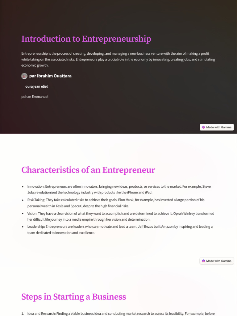 Introduction To Entrepreneurship | PDF | Entrepreneurship | Startup Company